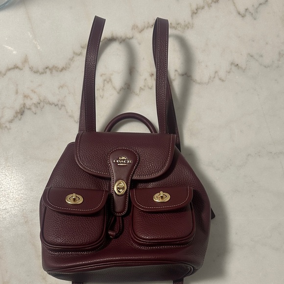 Coach | Bags | Coach Hadley Dark Red Leather Backpack | Poshmark